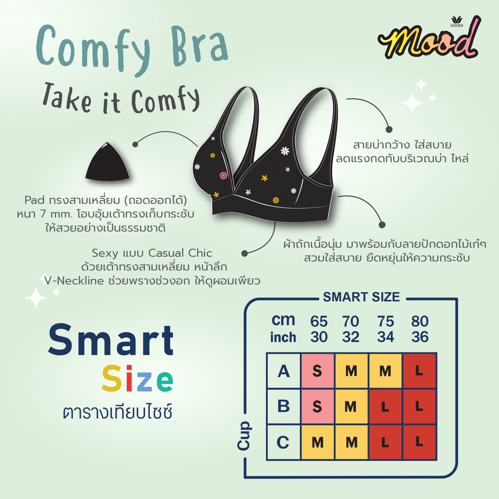 Wacoal Mood Comfy Bra Smart Size MM1Y00