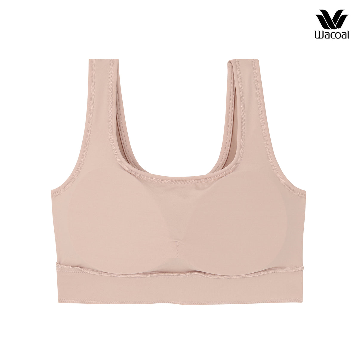 Wacoal Bra Tops บราสวมหัวรูปแบบเสื้อกล้ามคอเหลี่ยม รุ่น WH4C15 สีเบจ